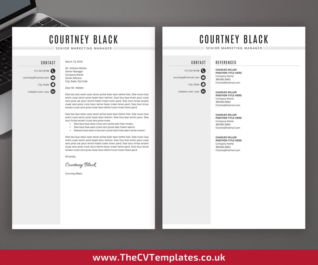 Professional CV Bundle for MS Word, Cover Letter, References ...