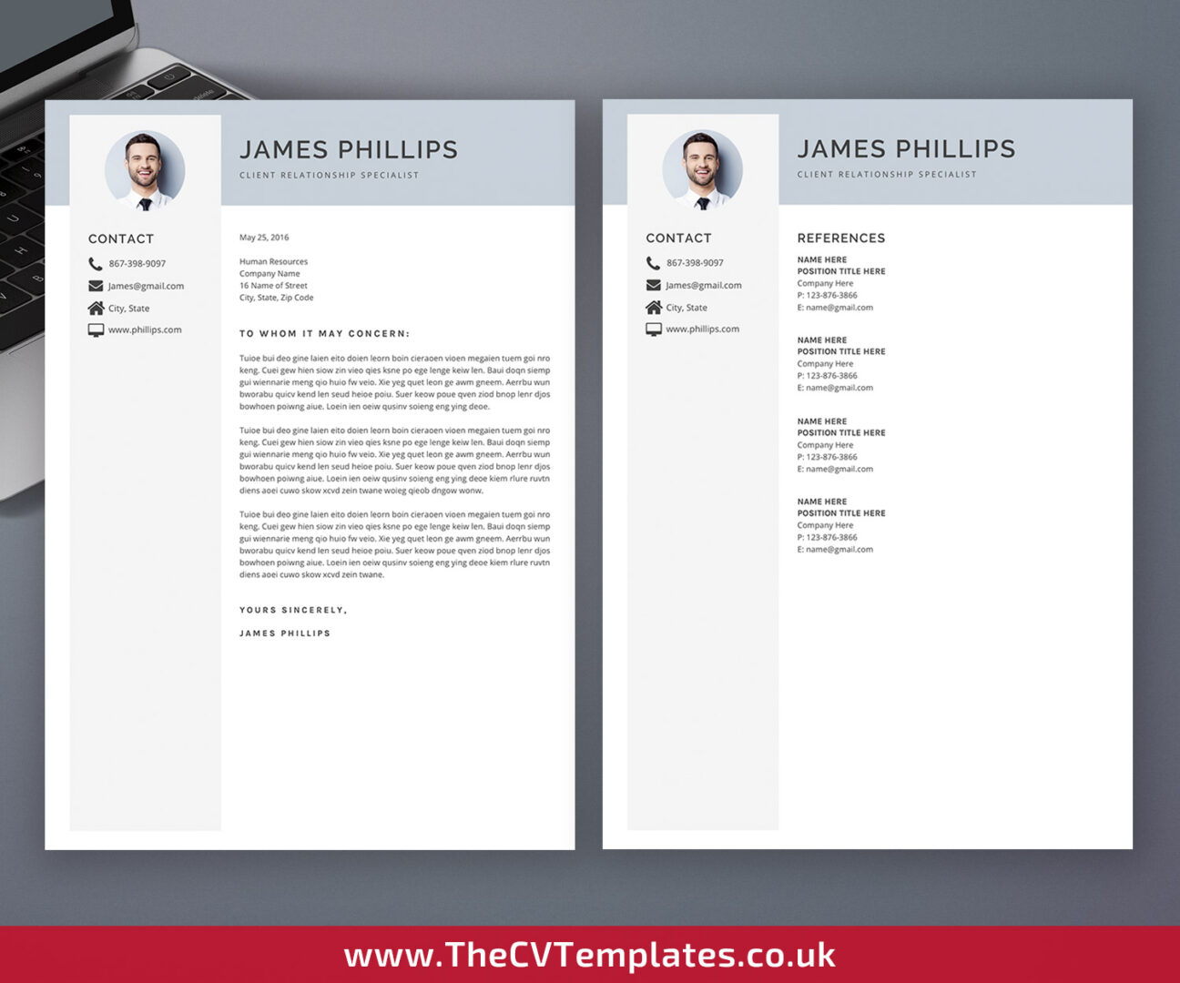 Clean CV Template for MS Word, Curriculum Vitae, Cover Letter ...