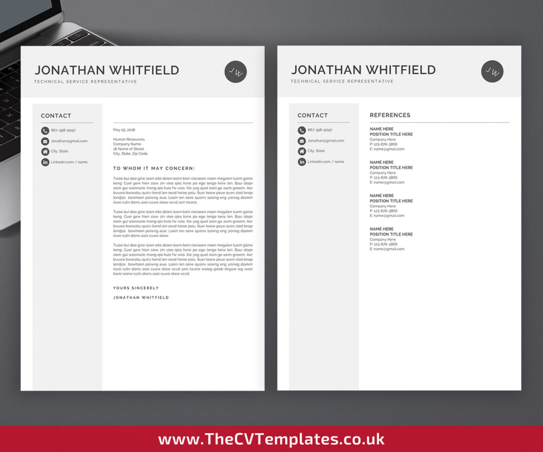 Simple CV Bundle for MS Word, Cover Letter, References, Curriculum ...