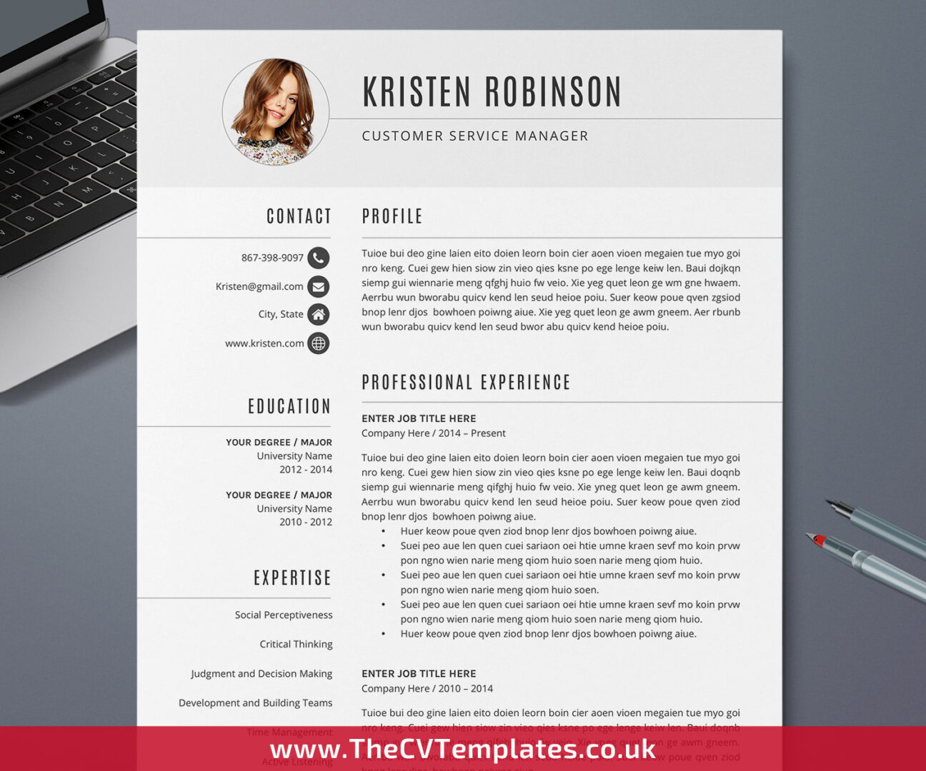 Simple CV Template with Matching Cover Letter and References Template ...