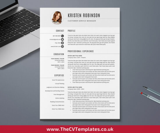 Simple CV Template for MS Word, Curriculum Vitae, Modern Resume ...