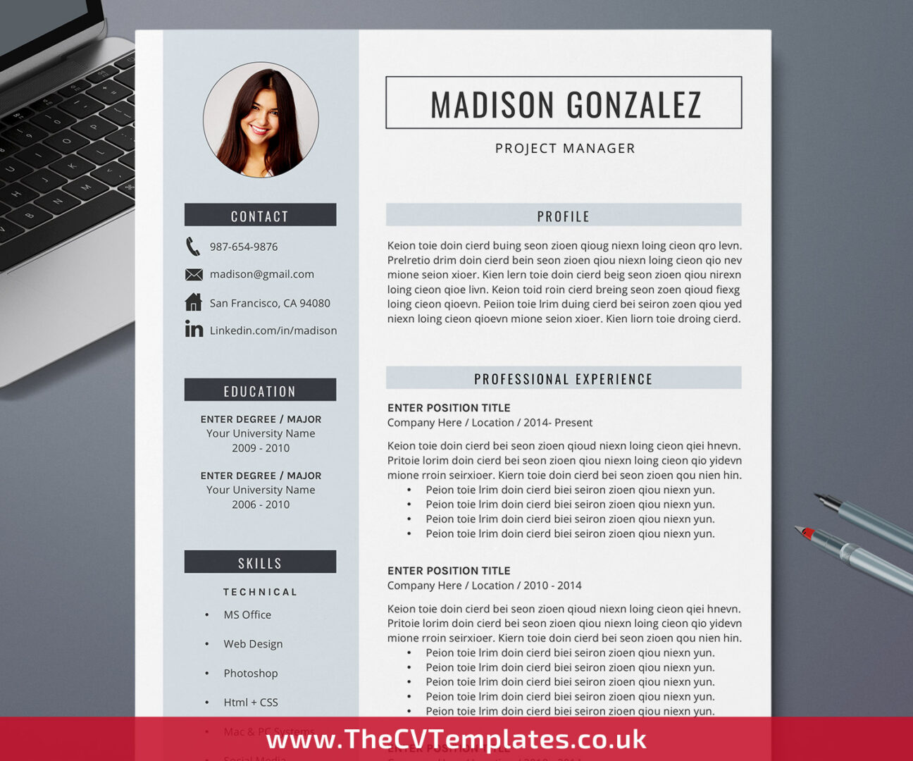 Student CV Template for MS Word, Modern CV Template, Simple Resume ...