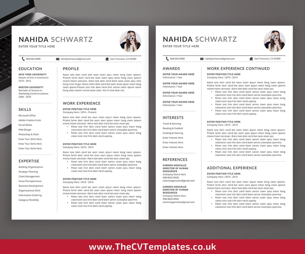 Simple CV Bundle for MS Word, Cover Letter, References, Curriculum ...