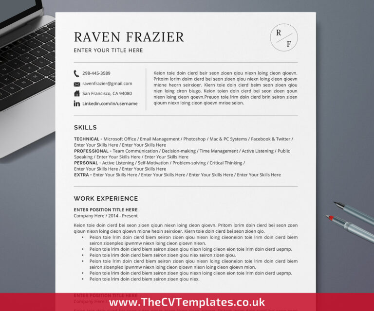Simple CV Template With Matching Cover Letter and References Template ...