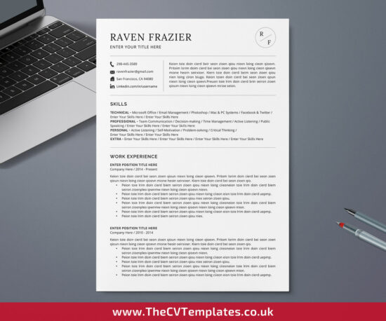 Simple CV Template With Matching Cover Letter and References Template ...