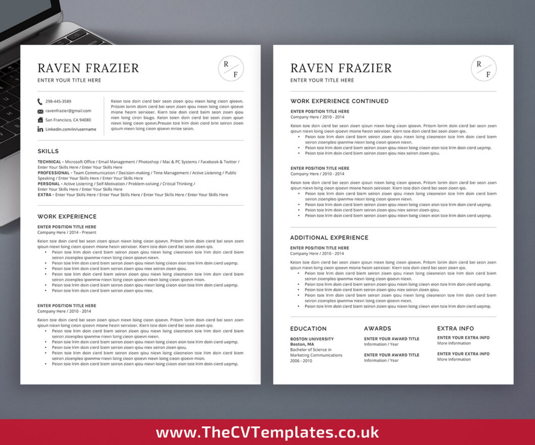 Simple CV Template With Matching Cover Letter and References Template ...