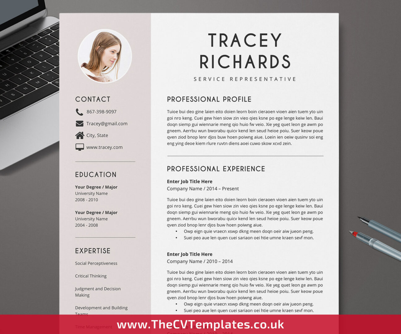 Modern CV Template for Microsoft Word, Curriculum Vitae, Cover Letter ...