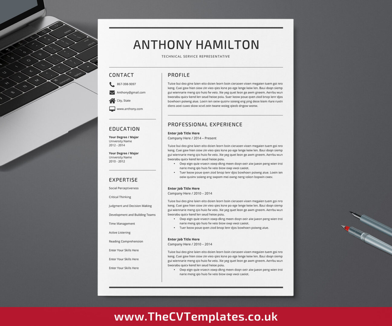 Simple CV Templates for MS Word, with Cover Letter and References ...
