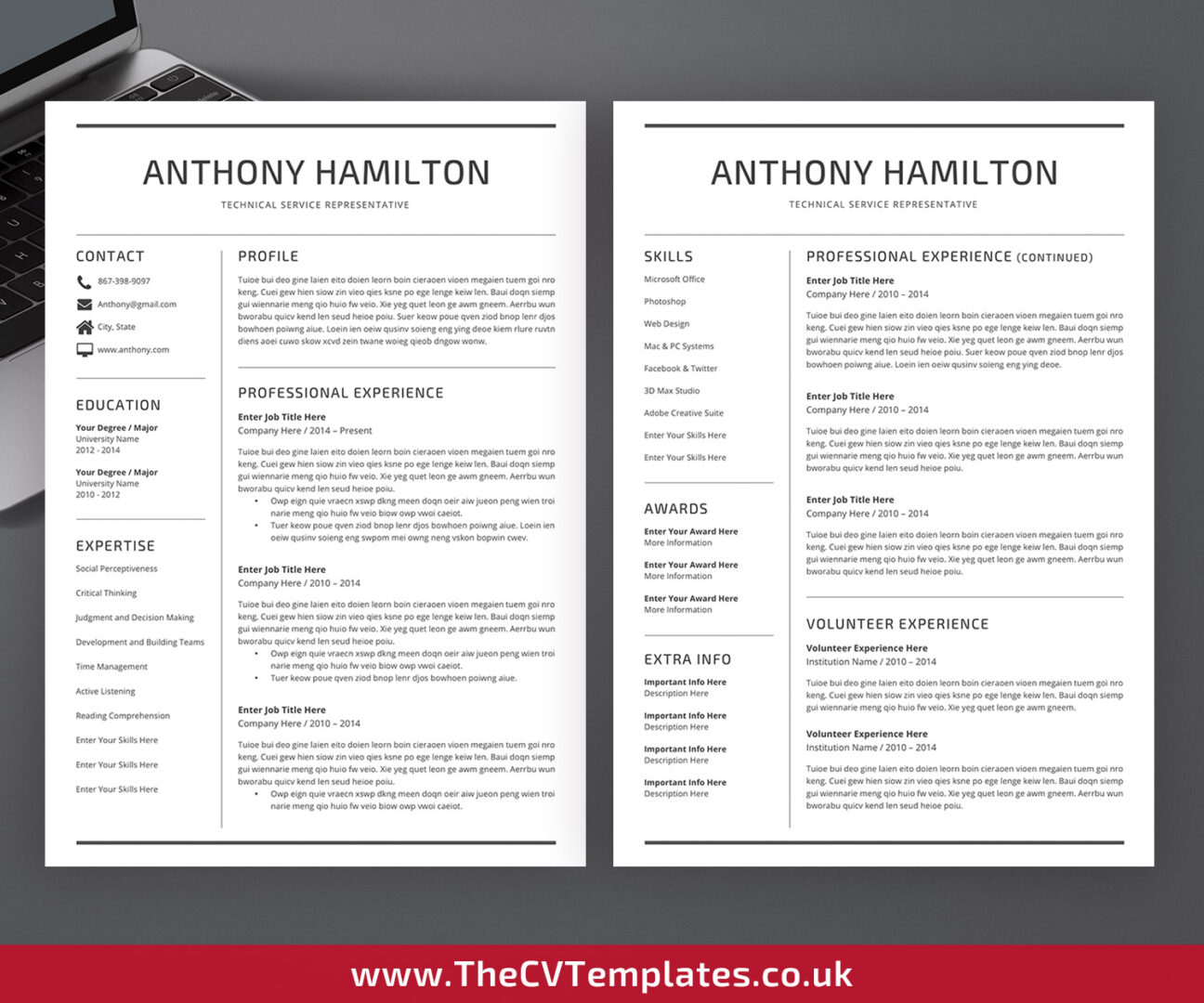 Simple CV Templates for MS Word, with Cover Letter and References ...
