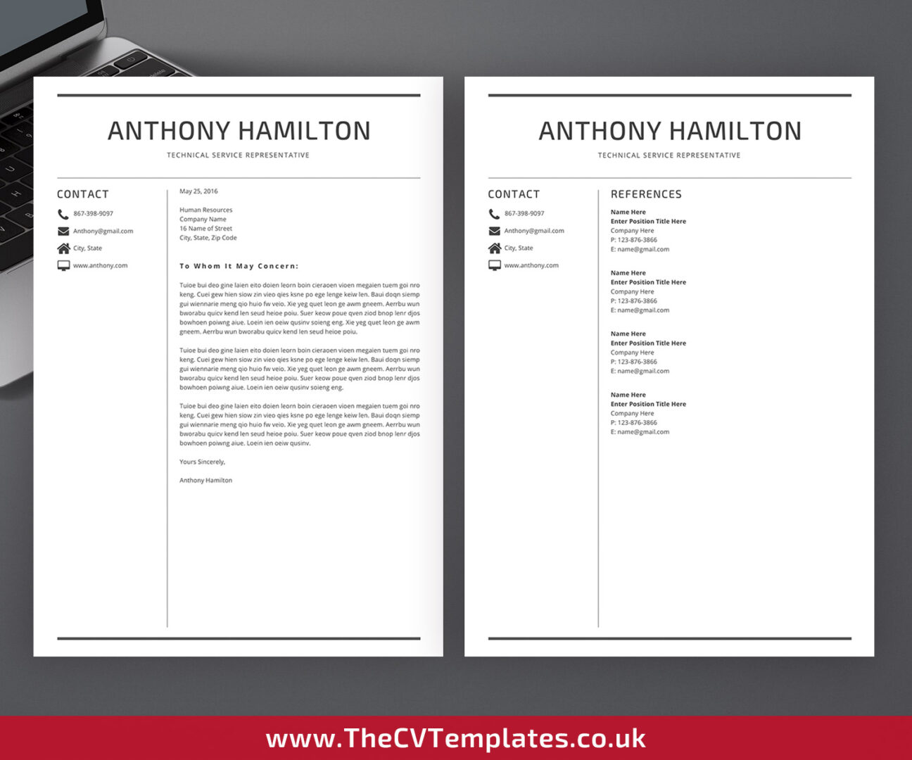 Simple CV Templates for MS Word, with Cover Letter and References ...