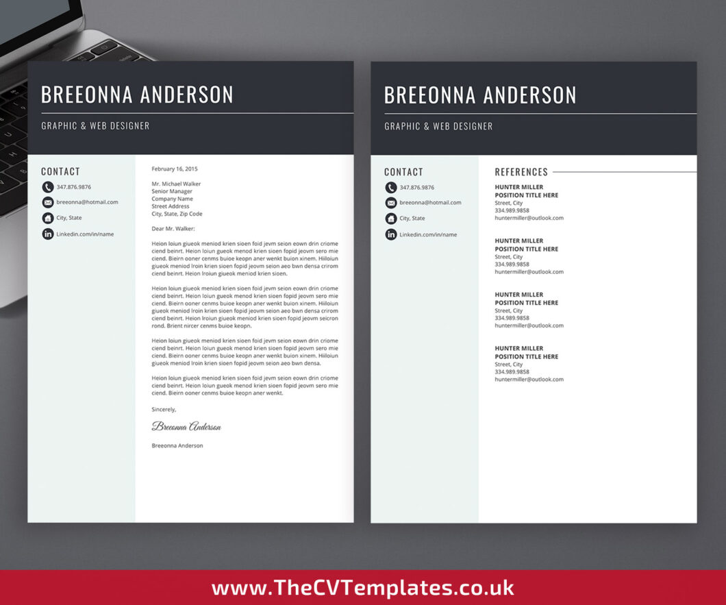 Professional CV Template for Microsoft Word, Cover Letter, Curriculum ...