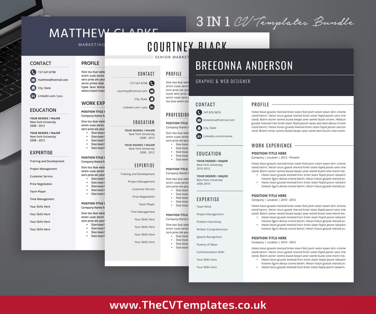 Professional CV Bundle for MS Word, Cover Letter, References ...