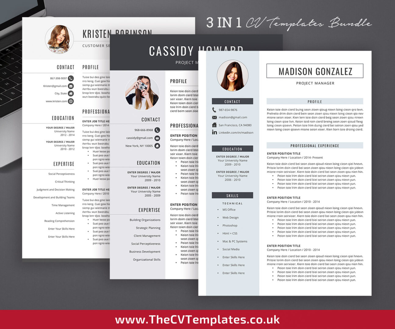 Professional CV Bundle for MS Word, Cover Letter, References ...