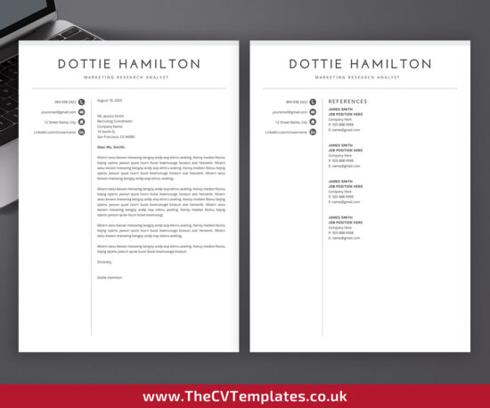 Simple CV Template for Microsoft Word, Professional Resume, Modern ...