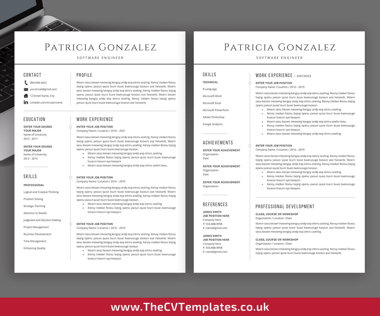 Student CV Template With Matching Cover Letter and References Template ...