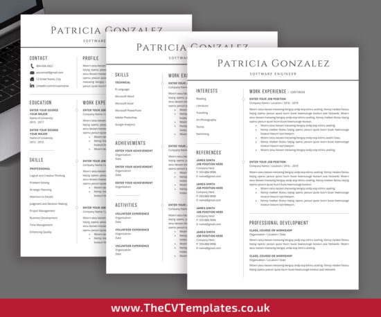 Student CV Template With Matching Cover Letter and References Template ...