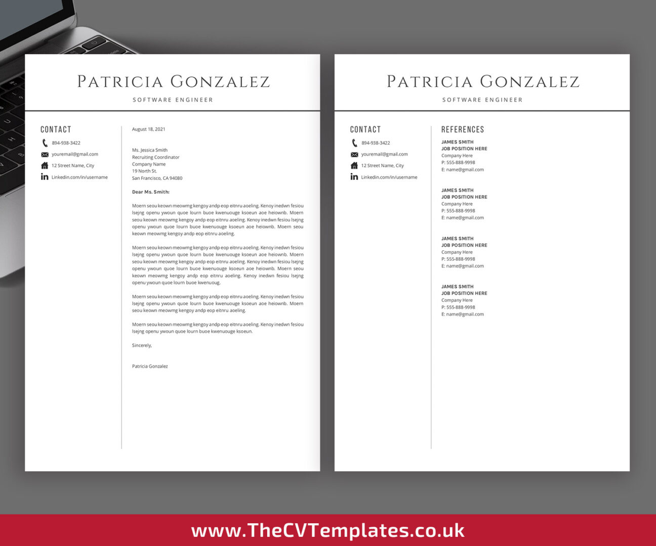 Student CV Template With Matching Cover Letter and References Template ...