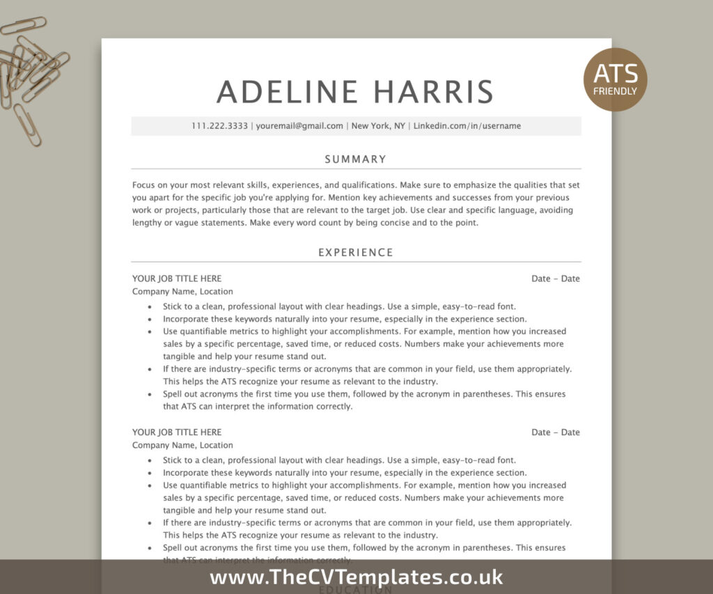 ATS CV Templates – TheCVTemplates.co.uk