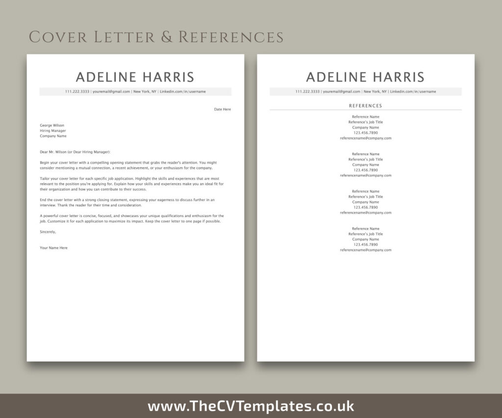 Clean ATS CV Template for MS Word, Simple ATS Resume Template Design ...