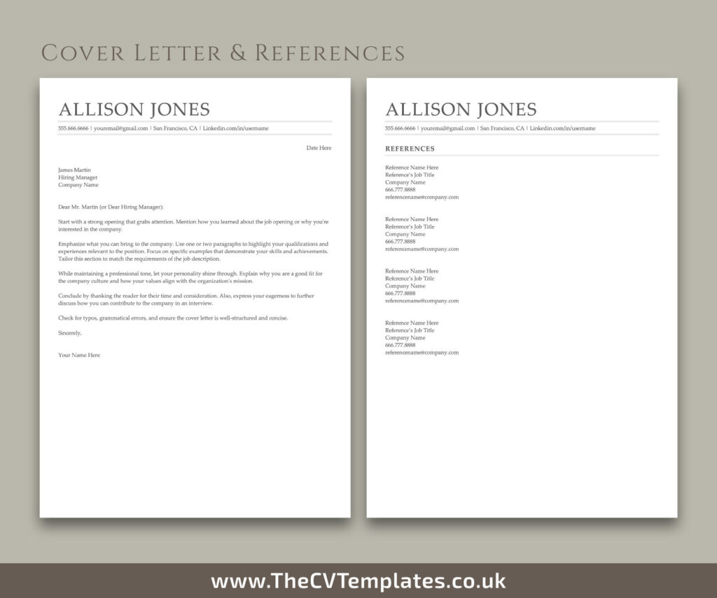 Classic ATS CV Template for MS Word, Clean ATS Resume Template Design ...