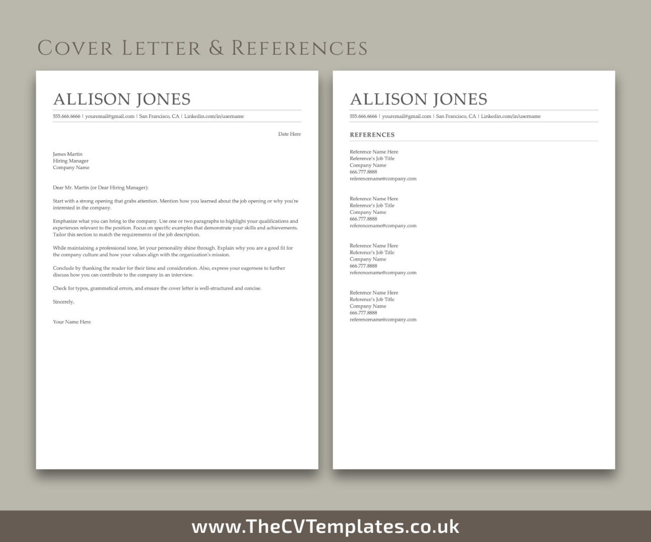 Classic ATS CV Template for MS Word, Clean ATS Resume Template Design ...