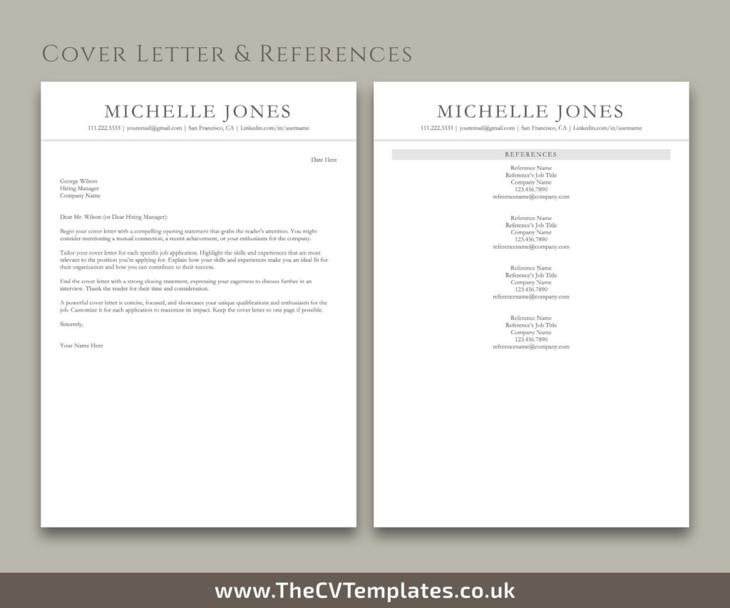 Modern ATS CV Template for MS Word, Clean ATS Resume Template Design ...