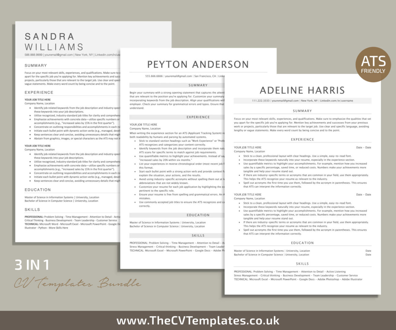 Clean ATS CV Template for MS Word, Simple ATS Resume Template Design ...