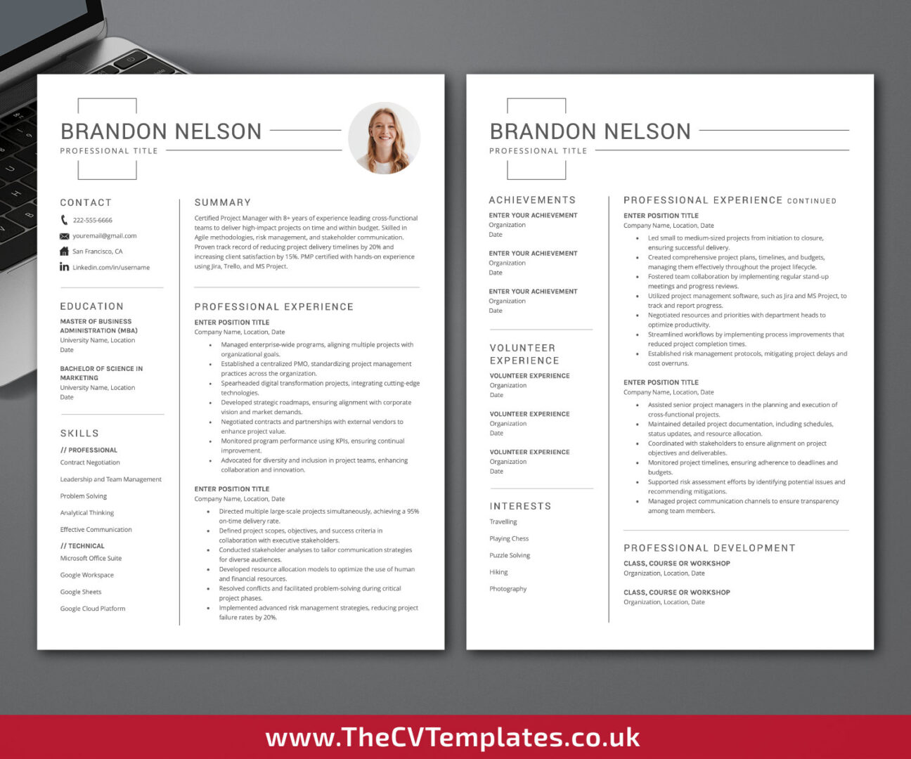 CV Bundle for MS Word, Modern Resume Template, Professional CV Template ...
