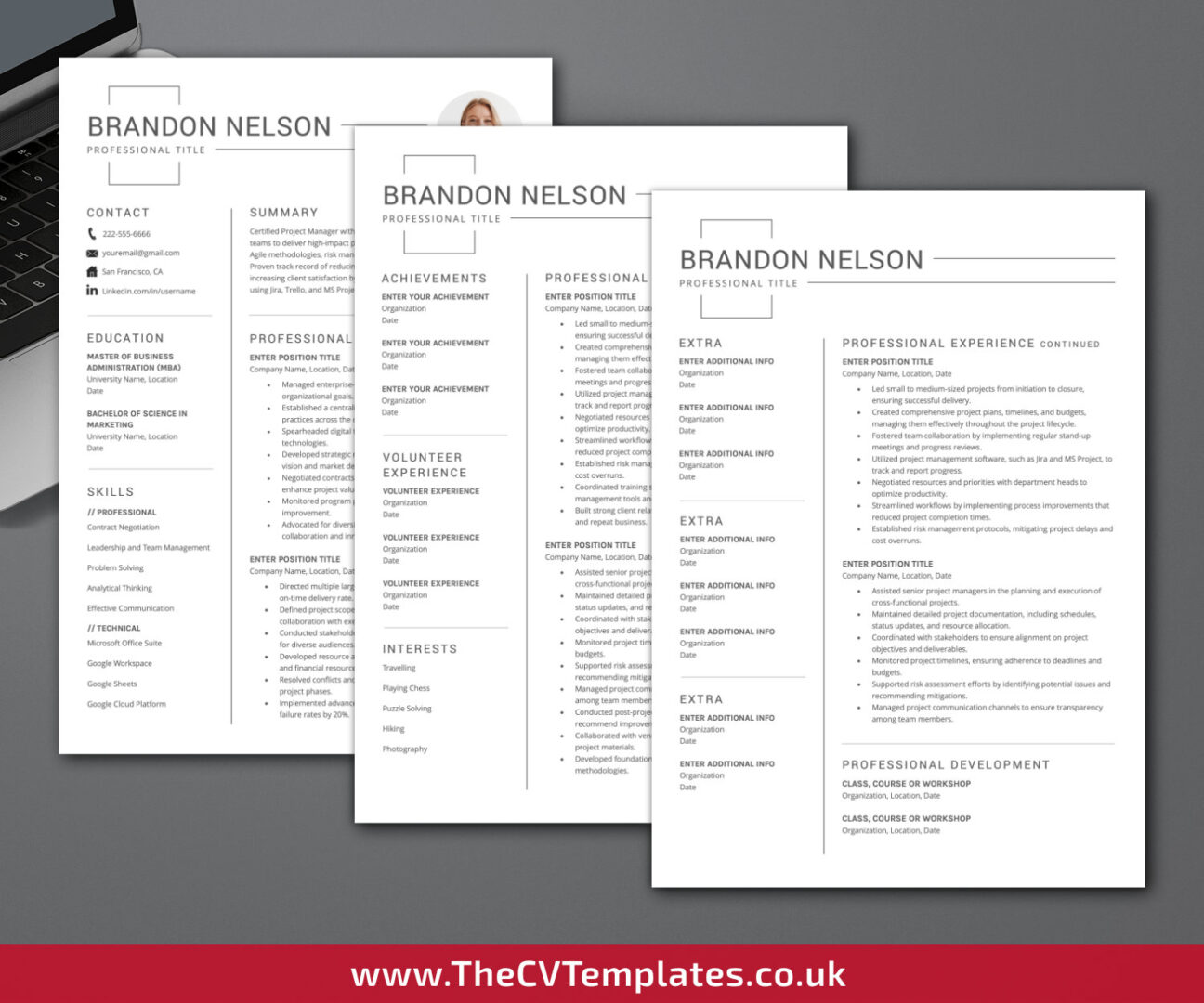 CV Bundle for MS Word, Modern Resume Template, Professional CV Template ...