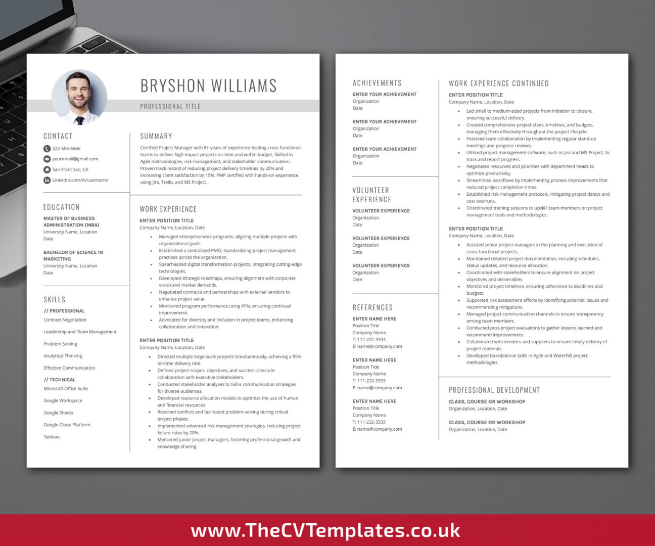 Clean CV Bundle for MS Word, Professional CV Template, Simple CV ...