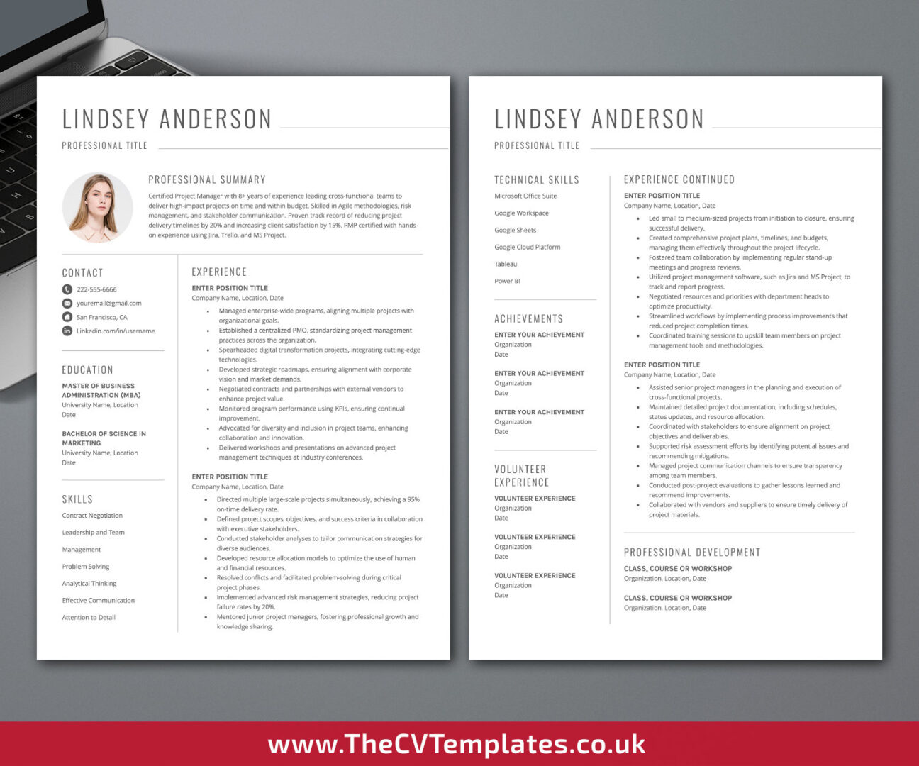 Modern CV Bundle for MS Word, Simple CV Template, Professional Resume ...