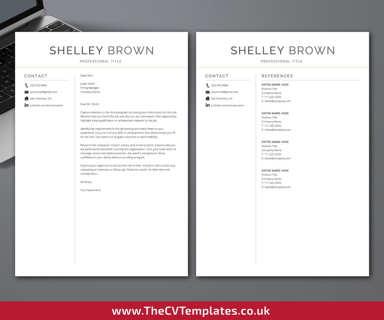 Simple CV Template for MS Word, Professional CV Template, Modern CV ...