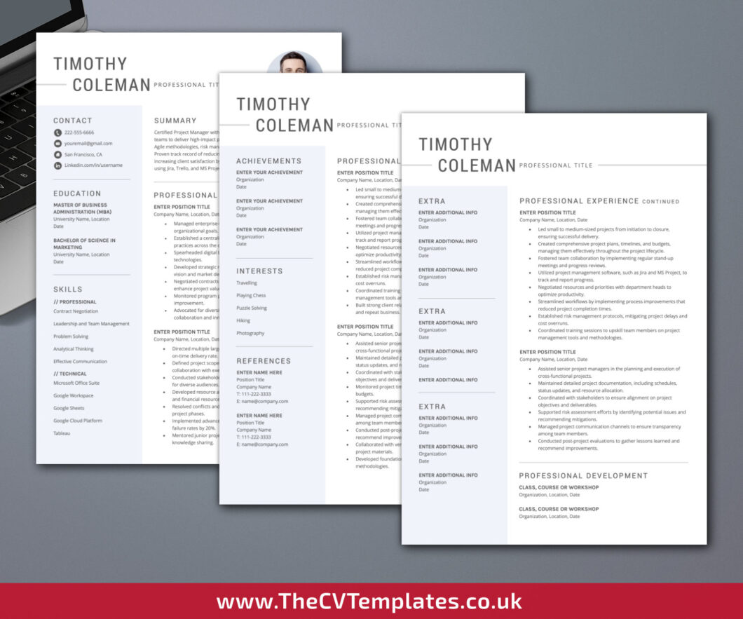 Clean CV Template for MS Word, Professional CV Template, Simple CV ...